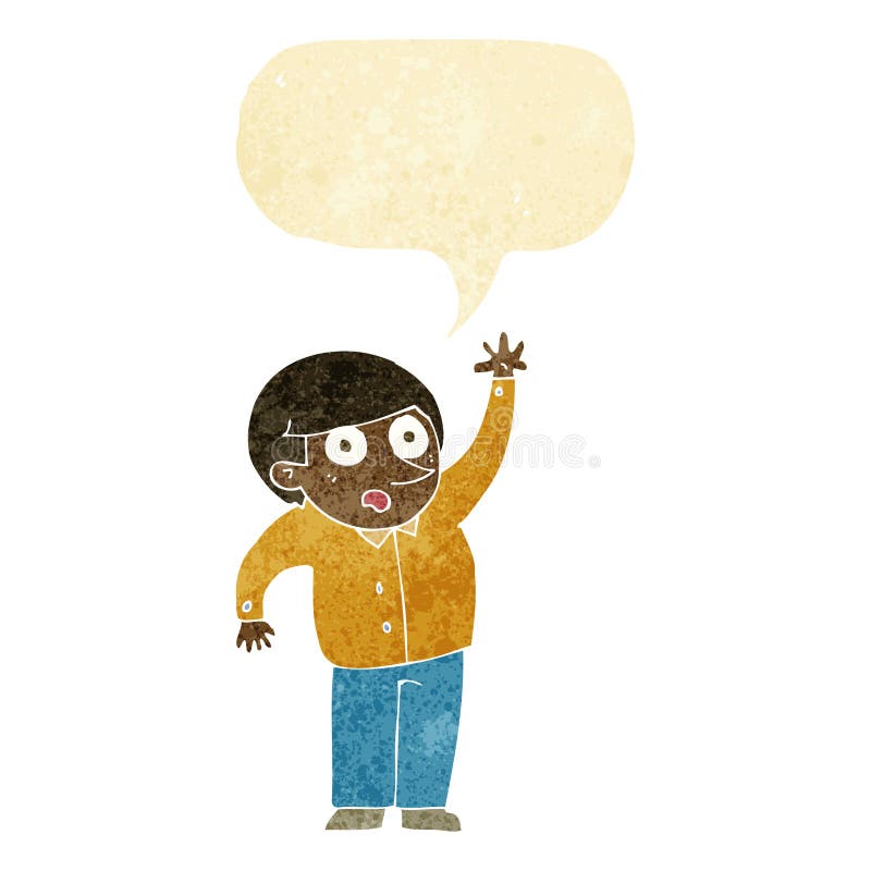 Cartoon Man Asking Question with Speech Bubble Stock Illustration ...