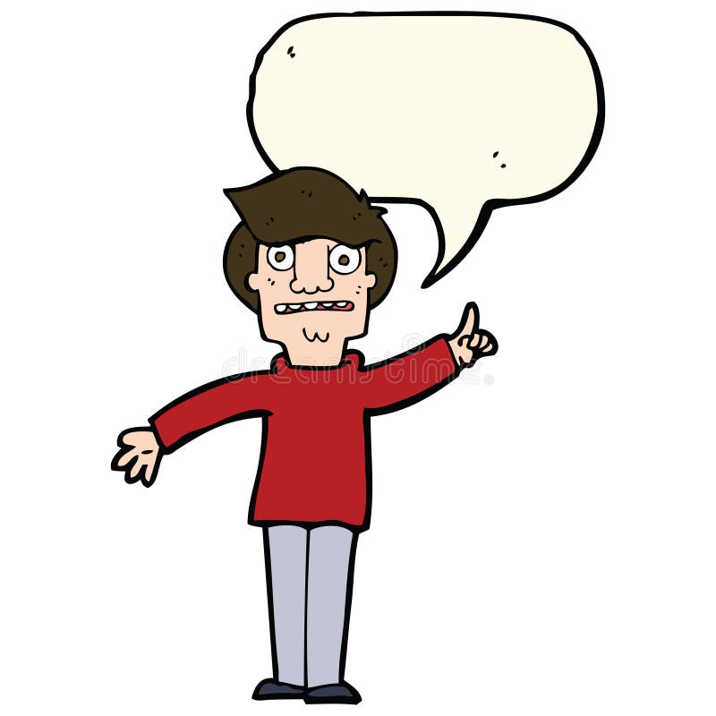 Cartoon Man Asking Question with Speech Bubble Stock Illustration ...