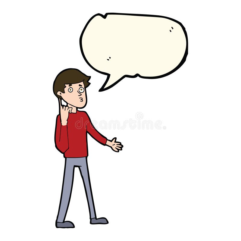 Cartoon Boy Asking Question with Speech Bubble Stock Illustration ...