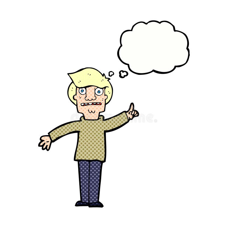 Cartoon Man Asking Question with Thought Bubble Stock Illustration ...
