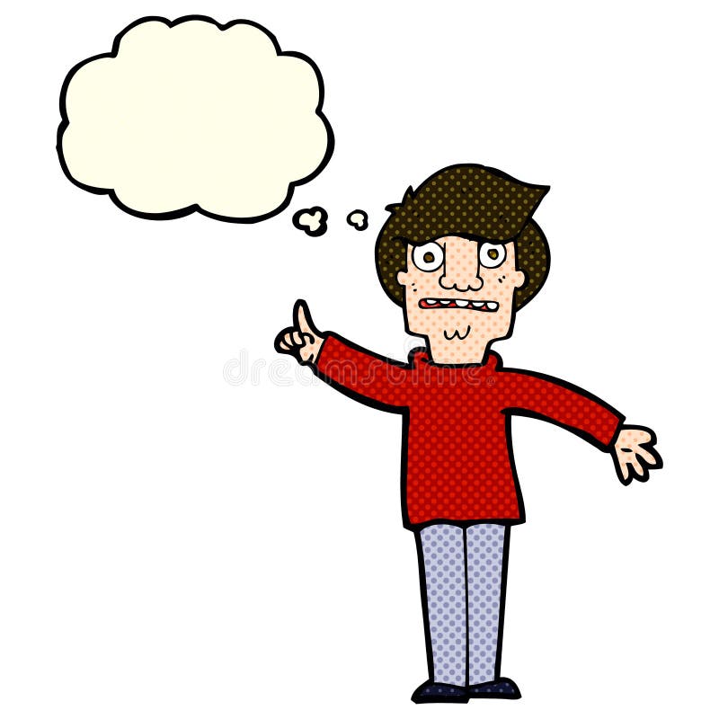 Cartoon Man Asking Question with Thought Bubble Stock Illustration ...