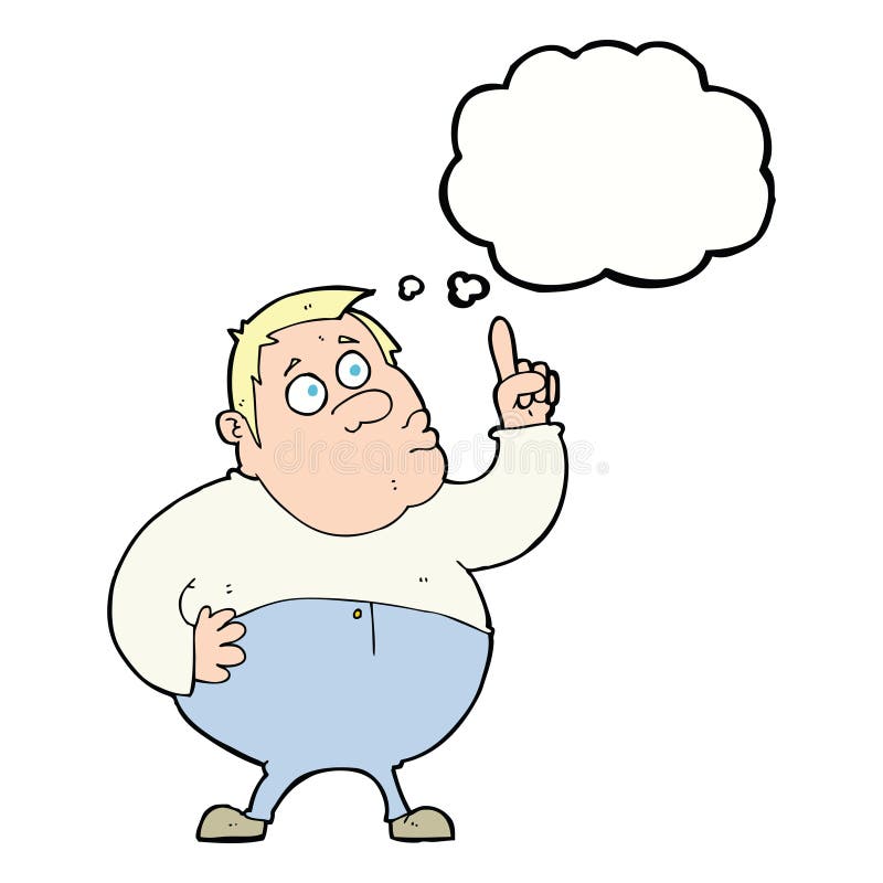 Cartoon Man Asking Question with Thought Bubble Stock Illustration ...