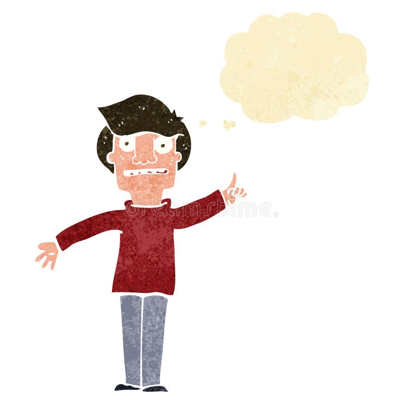 Cartoon Man Asking Question with Thought Bubble Stock Illustration ...