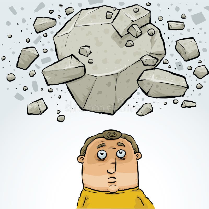 Cartoon Man in Avalanche stock illustration. Illustration of falling ...