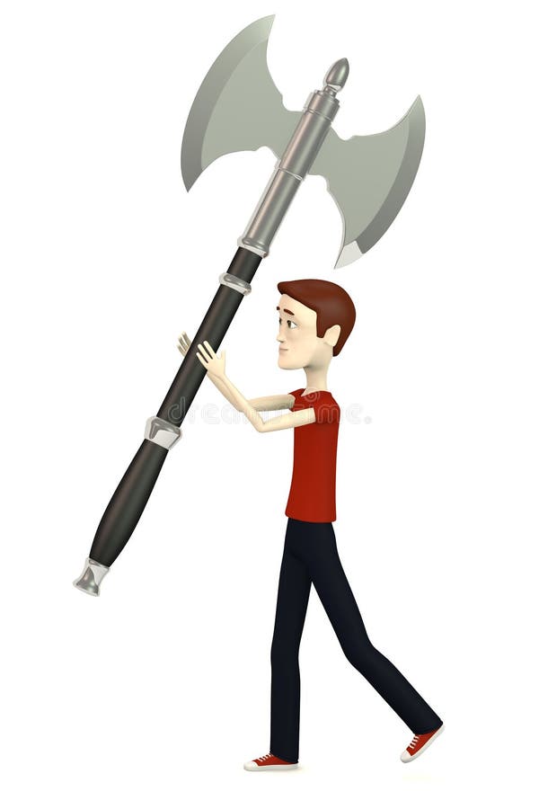 Cartoon man with axe stock illustration. Illustration of wood - 30576742