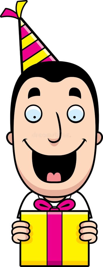 Cartoon Man Birthday Present Stock Vector - Illustration of present ...