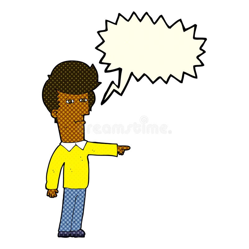 Cartoon Man Blaming with Speech Bubble Stock Illustration ...