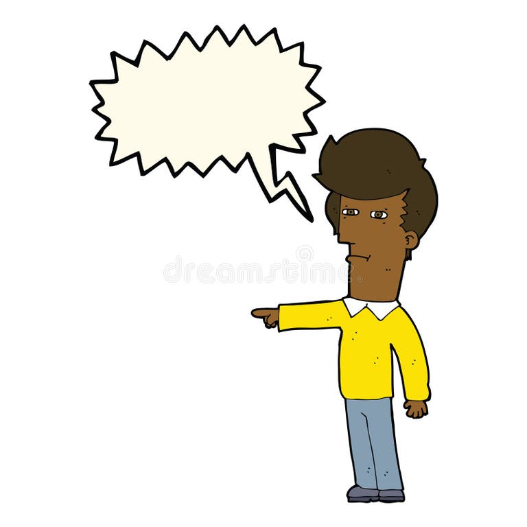 Cartoon Man Blaming with Speech Bubble Stock Illustration ...