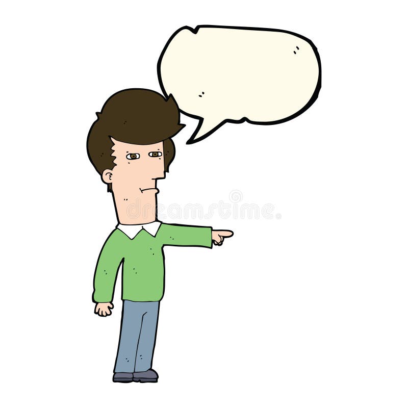 Cartoon Man Blaming with Speech Bubble Stock Illustration ...