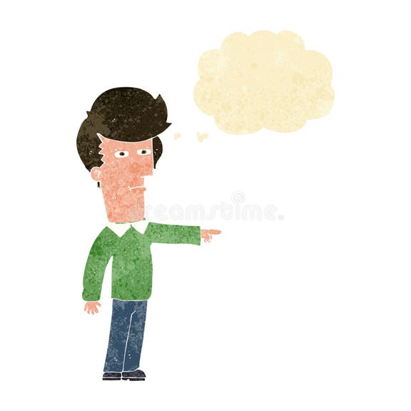 Cartoon Man Blaming with Thought Bubble Stock Illustration ...