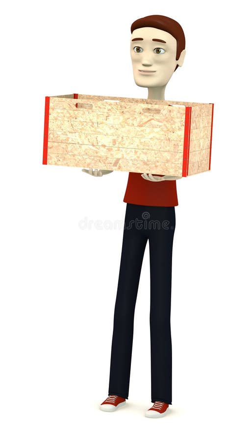 Cartoon man with box stock illustration. Illustration of cartoon - 30921045