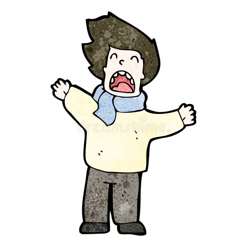 Cartoon man calling out stock vector. Illustration of retro - 38069519