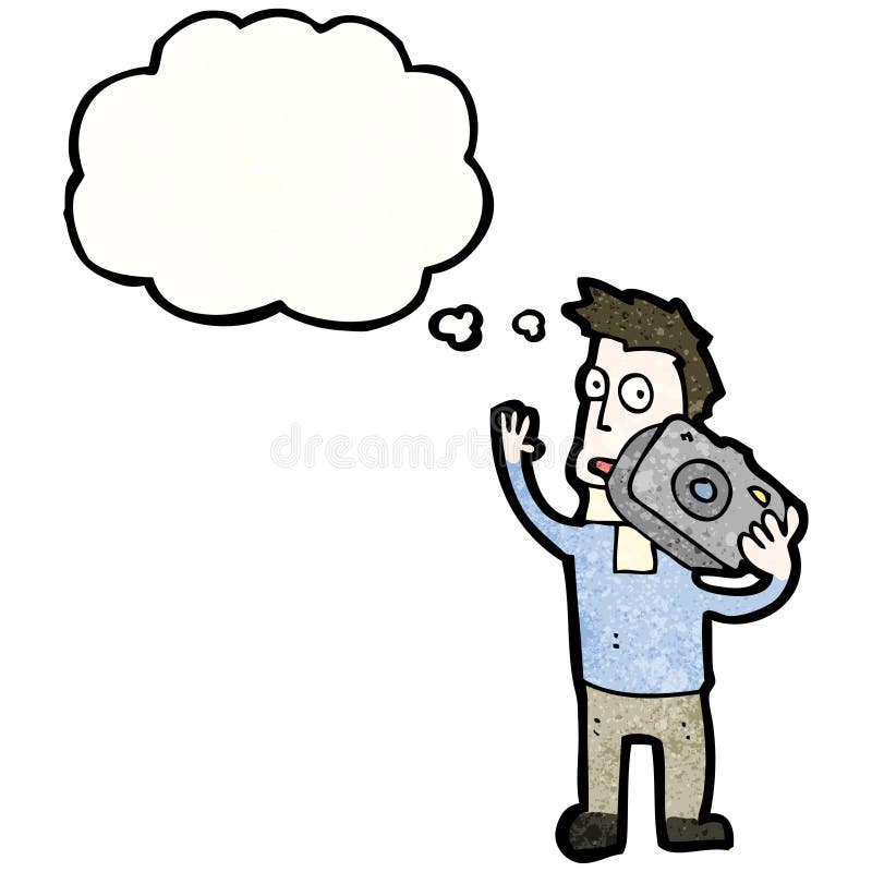 Cartoon man with camera stock vector. Illustration of funny - 38047959