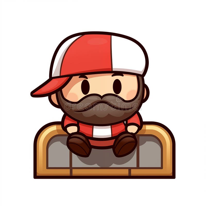 Cartoon man with cap stock illustration. Illustration of sketch - 297047015