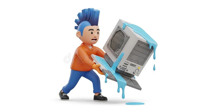 Carrying Desktop Computer Stock Illustrations – 122 Carrying Desktop ...