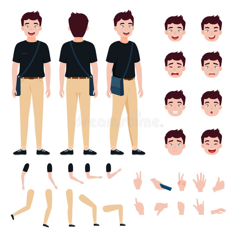 Cartoon Man Character Template Stock Illustration - Illustration of ...
