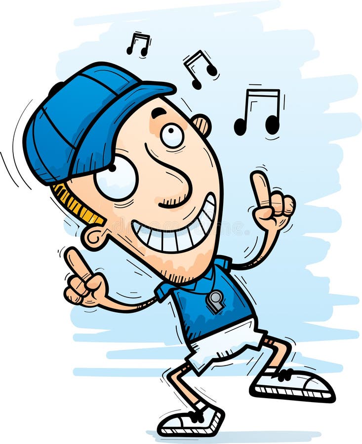 Cartoon Man Coach Dancing stock vector. Illustration of happy - 116099913