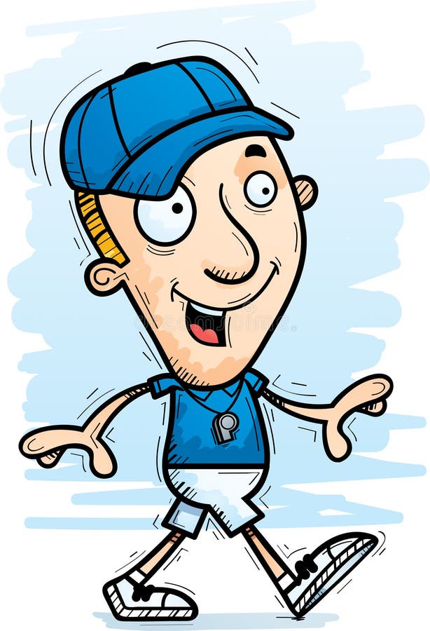Cartoon Man Coach Walking stock vector. Illustration of sports - 116223922