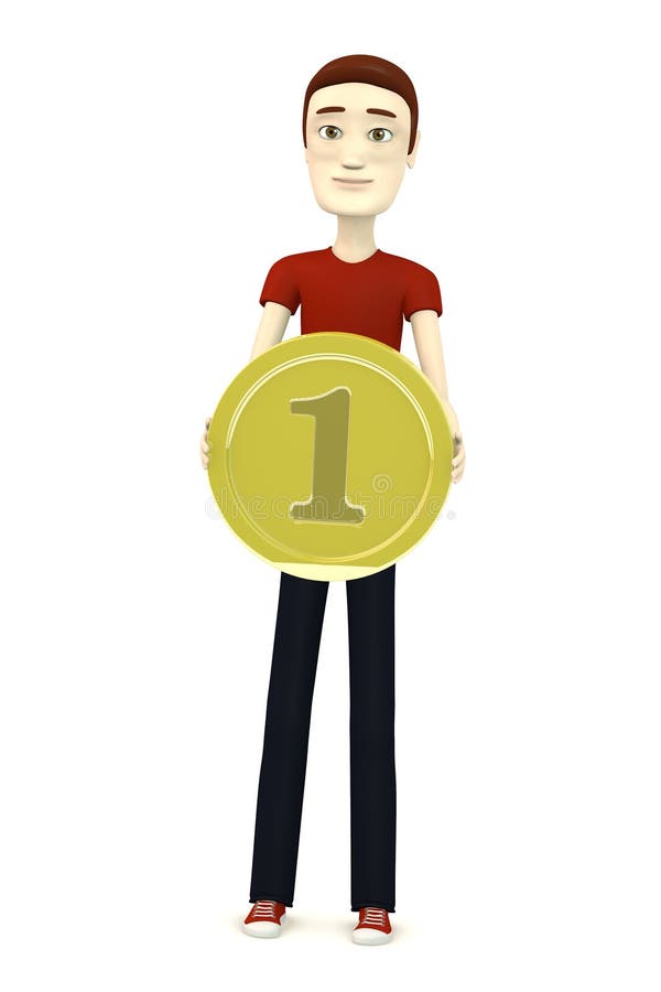 Cartoon man with coin stock illustration. Illustration of cartoon ...