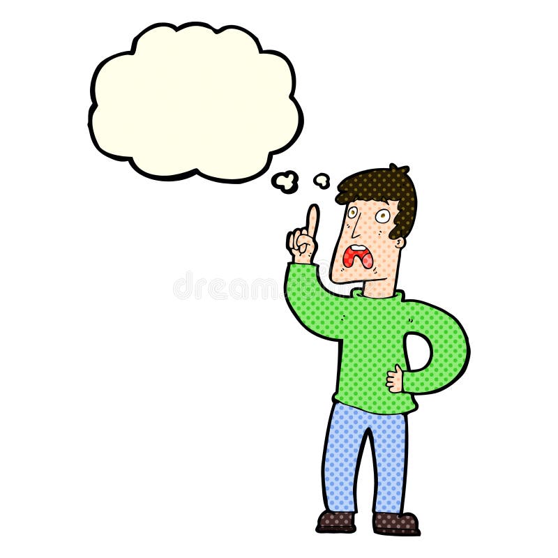 Cartoon Man with Complaint with Thought Bubble Stock Illustration ...