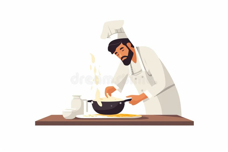 Cartoon Man Cooking in the Kitchen from Generative Ai Stock ...