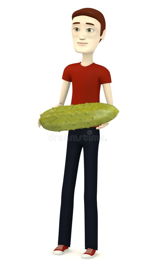 Cartoon man with cucumber stock illustration. Illustration of pickle ...