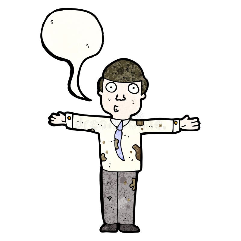 Cartoon Man in Dirty Clothes Stock Vector - Illustration of retro ...