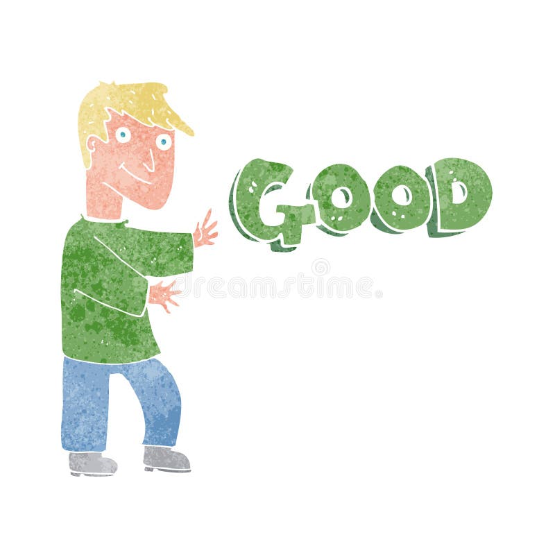 Cartoon man doing good stock illustration. Illustration of hand - 52971306