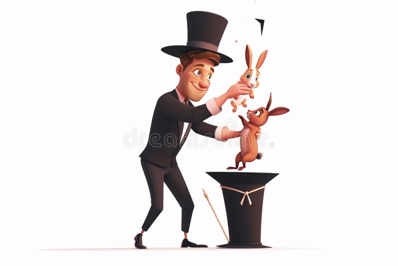 Magic Trick Rabbit Stock Illustrations – 11,329 Magic Trick Rabbit ...