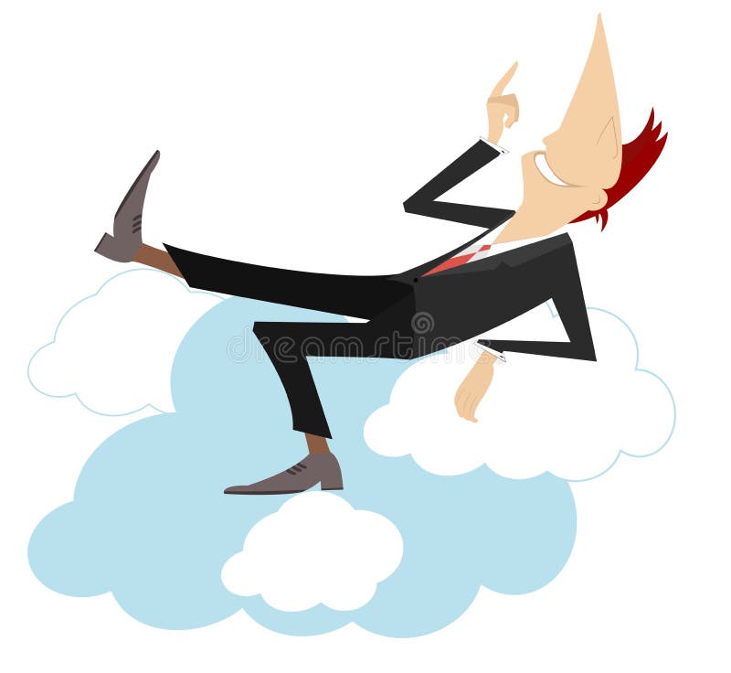 Cartoon man a dreamer stock vector. Illustration of adults - 83625107