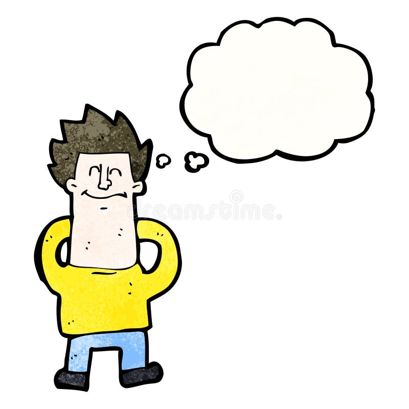 Cartoon man dreaming stock vector. Illustration of retro - 38045055