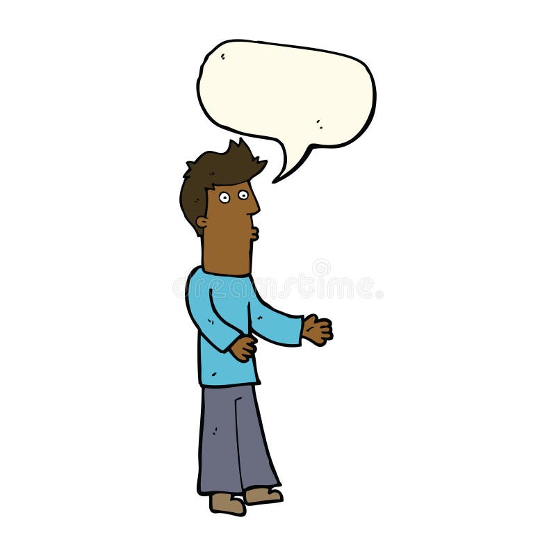 Cartoon Man Explaining with Speech Bubble Stock Illustration ...