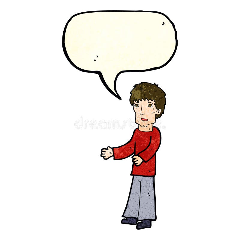Cartoon Man Explaining with Speech Bubble Stock Illustration ...