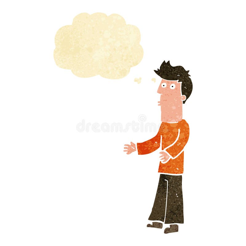 Cartoon Man Explaining with Thought Bubble Stock Illustration ...