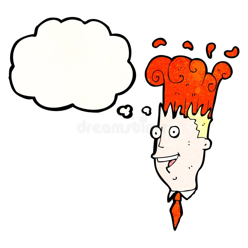 Cartoon Man with Exploding Brain Stock Vector - Illustration of texture ...