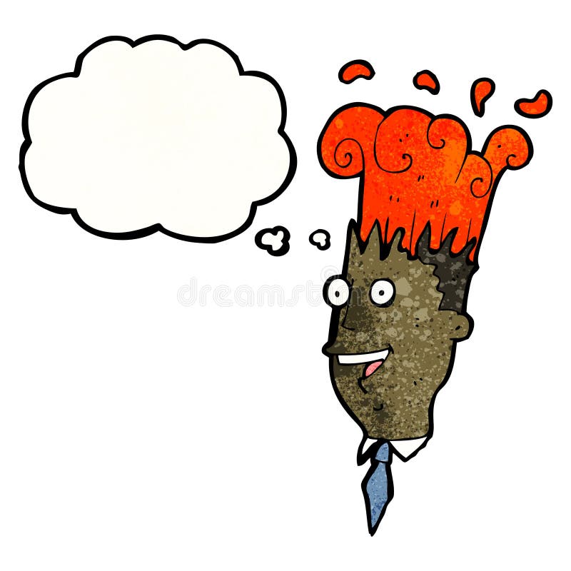 Cartoon Man with Exploding Head Stock Vector - Illustration of symbo ...