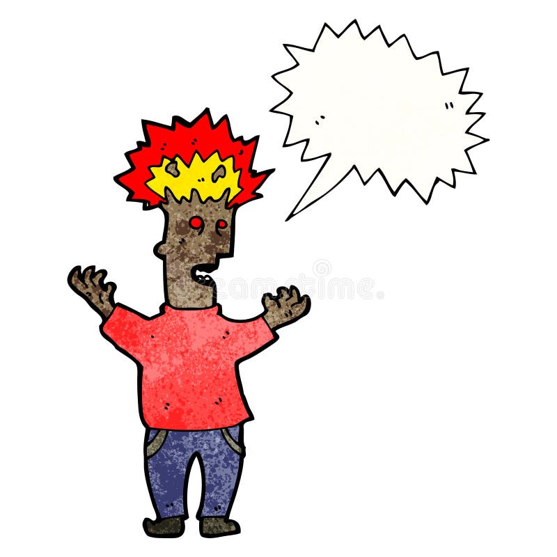 Cartoon Man with Exploding Head Stock Vector - Illustration of cloud ...