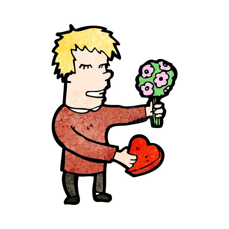 Cartoon man on first date stock vector. Illustration of character ...