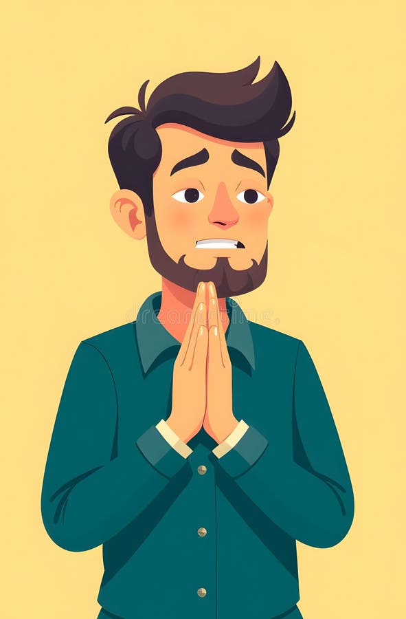 Cartoon Man with Folded Arms in an Apologetic Pose. I M Sorry Stock ...