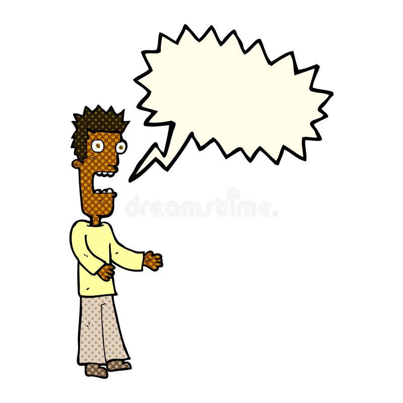 Cartoon Man Freaking Out with Speech Bubble Stock Illustration ...