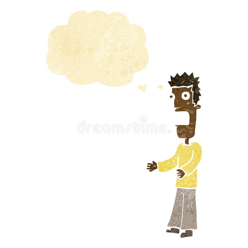 Cartoon Man Freaking Out with Thought Bubble Stock Illustration ...