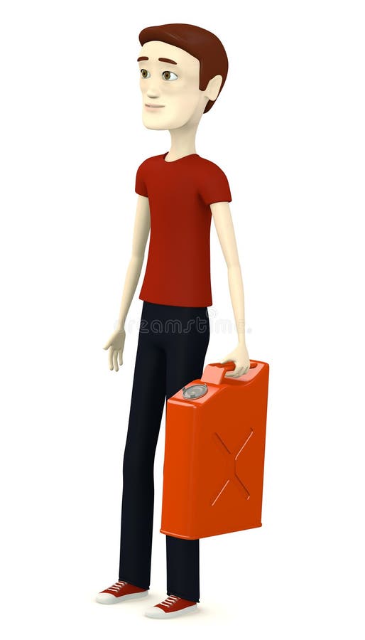 Cartoon man with gas can stock illustration. Illustration of human ...
