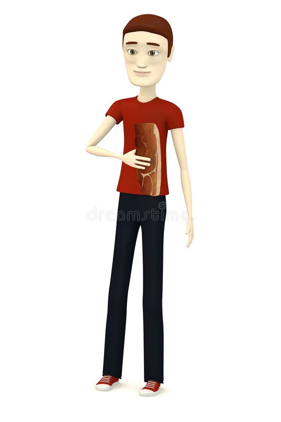 Cartoon man with ham stock illustration. Illustration of character ...