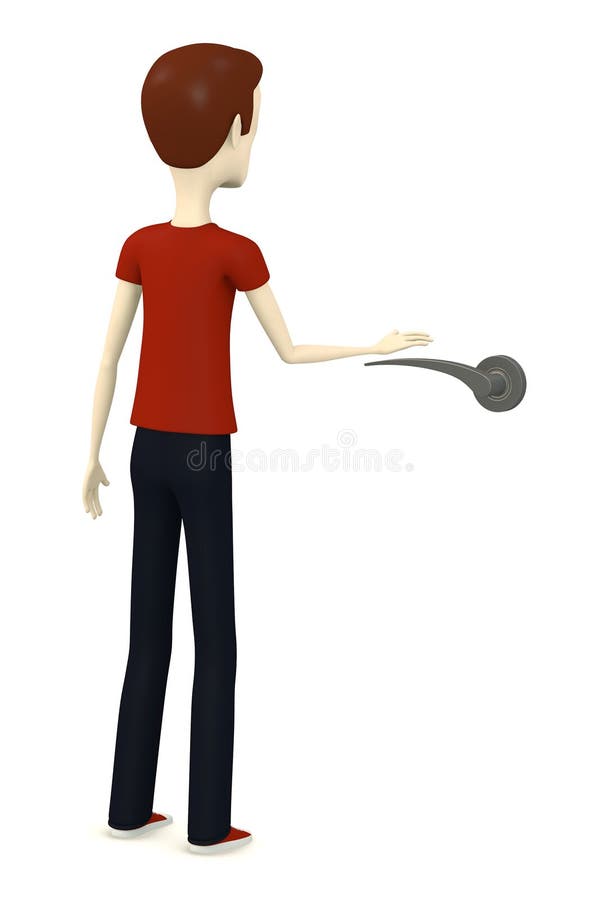 Cartoon man with handle stock illustration. Illustration of cartoon ...