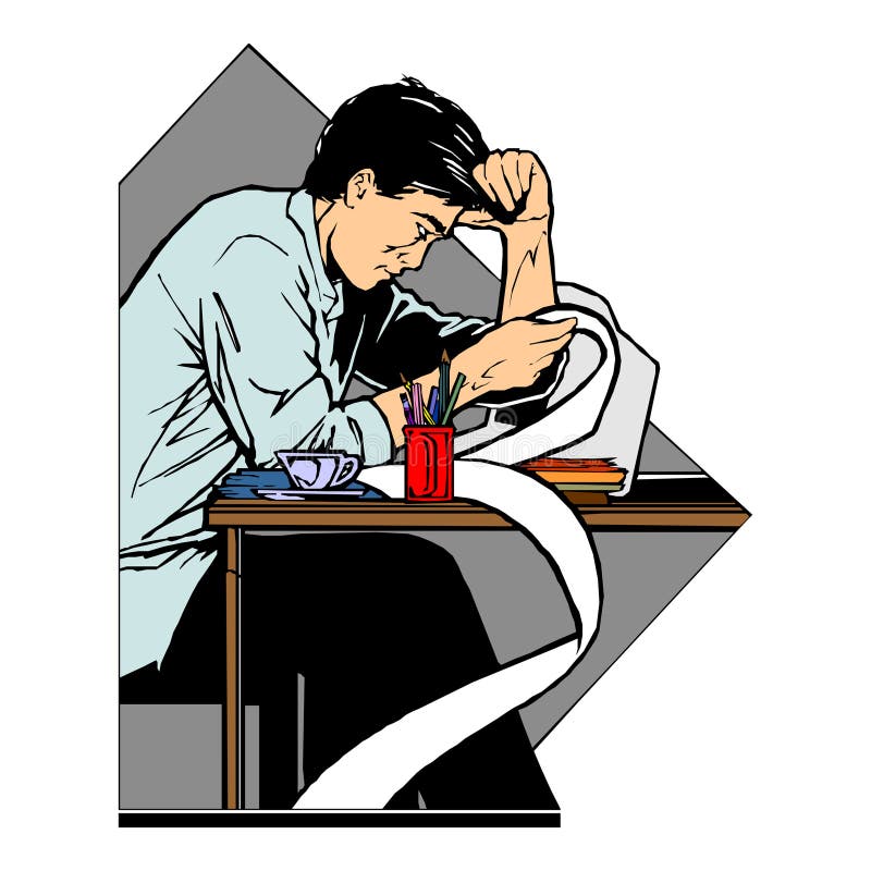 Hard worker stock vector. Illustration of simple, cartoon - 300424892