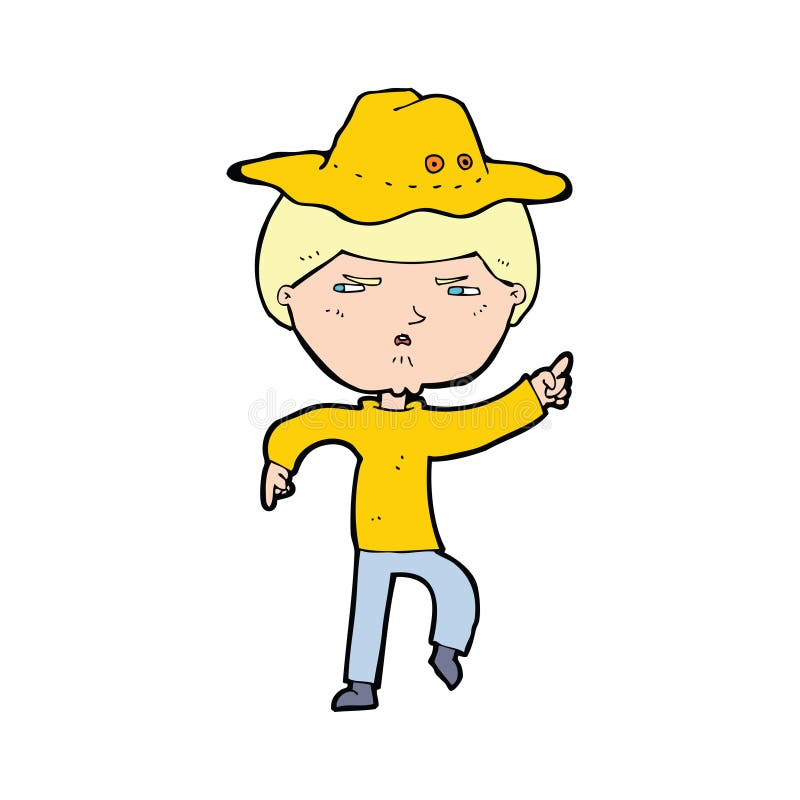 Cartoon man in hat stock illustration. Illustration of male - 52968842