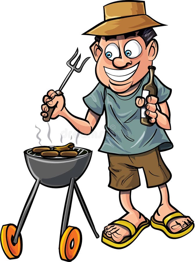 Man Grilling Clipart
