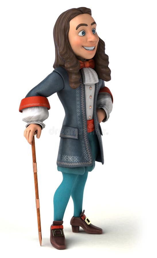 Cartoon Man in Historical Baroque Costume Stock Illustration ...