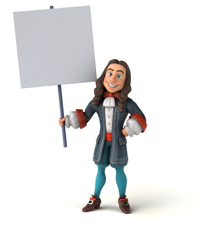Cartoon Man in Historical Baroque Costume Stock Illustration ...