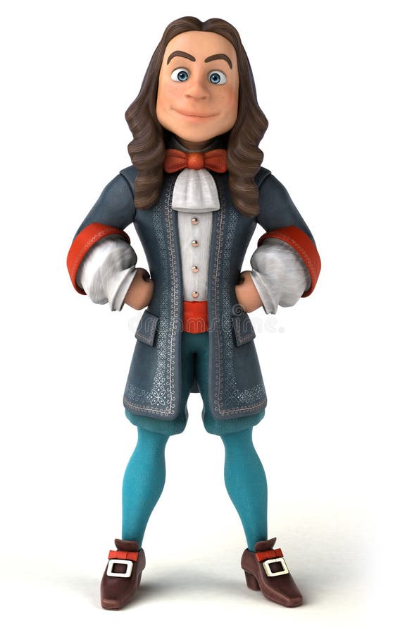 Cartoon Man in Historical Baroque Costume Stock Illustration ...